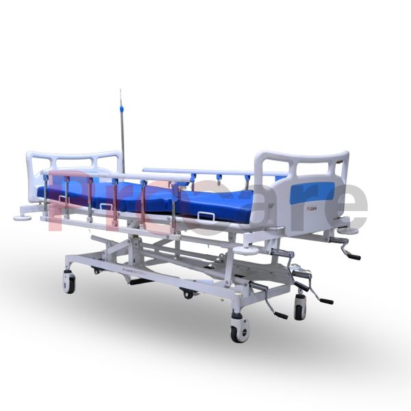 Manual ICU Bed | Five Function Manual ICU Bed With Collapsible Railing ...
